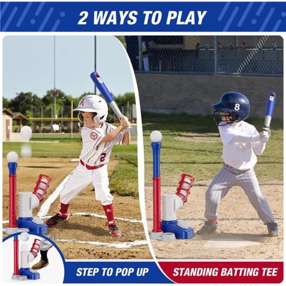 Toys | 2 In 1 T Ball Sets For Kids 35 Tee Ball Set With Step On ...